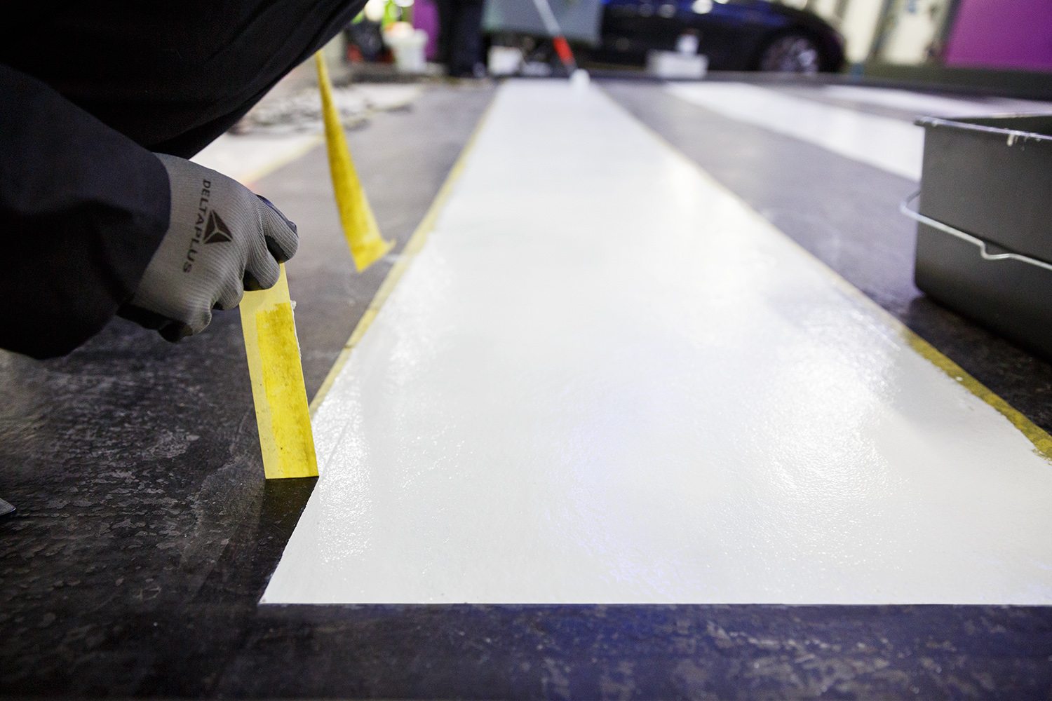 Car park lining at the Olympic Stadium - SolidLux Coating